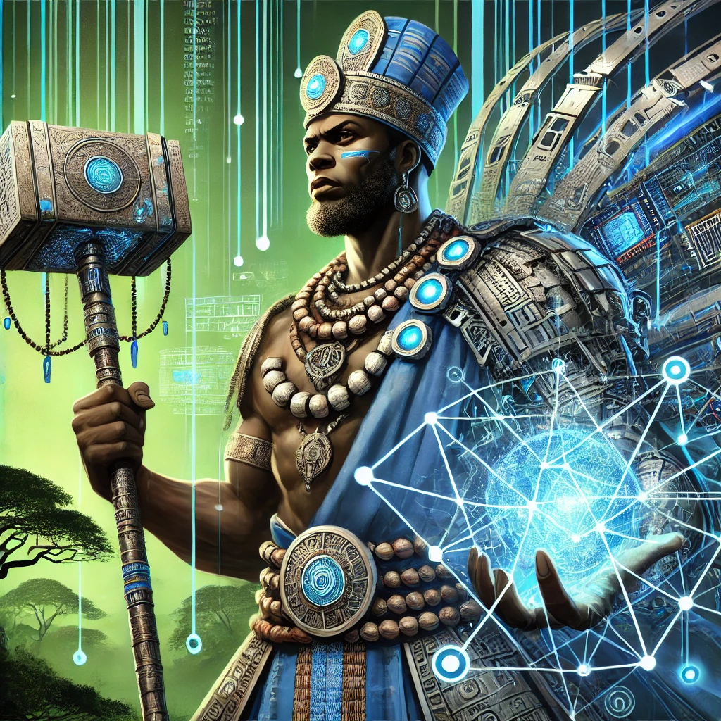 Sacred Circuits: Bridging Tradition and Tech with Eshu and Ogun - Aeon Futura™